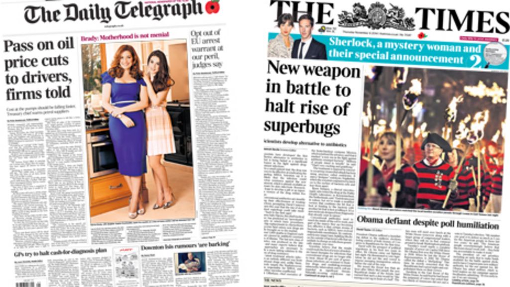 Newspaper headlines: Obama drubbing, petrol price warning, superbugs ...