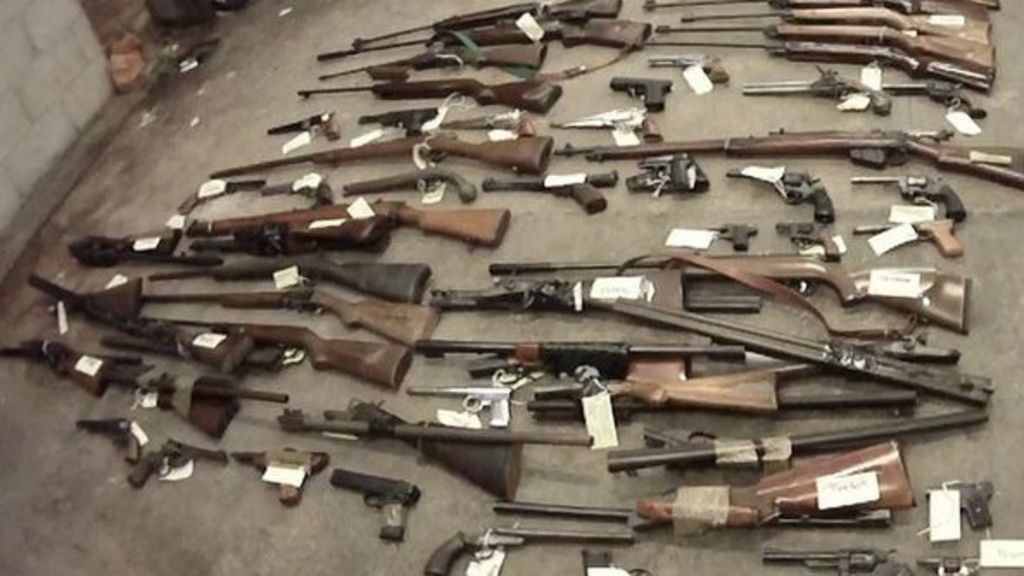 Staffordshire Police gun surrender nets 59 shotguns - BBC News