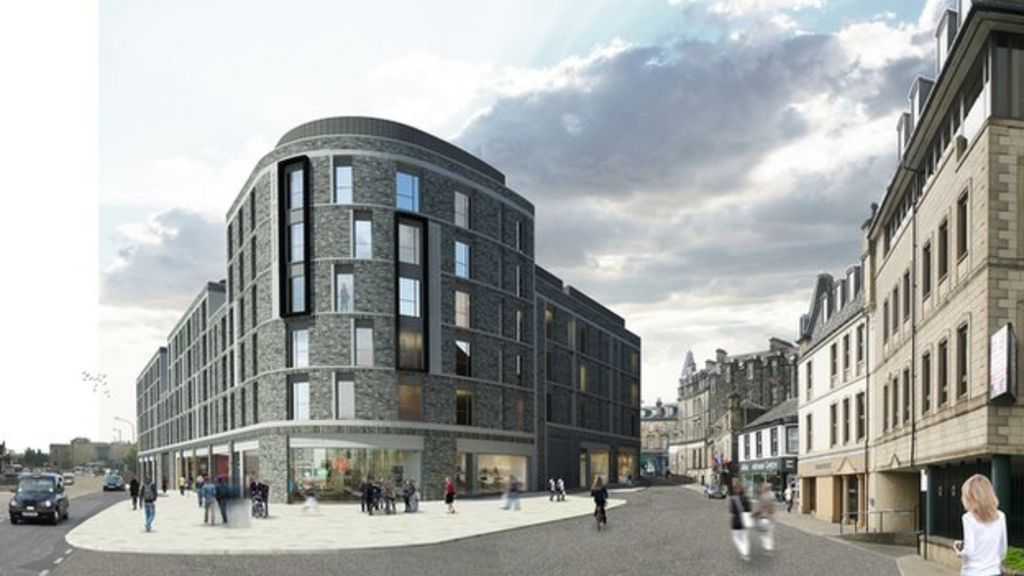 Stirling city centre shops and flats project under way - BBC News