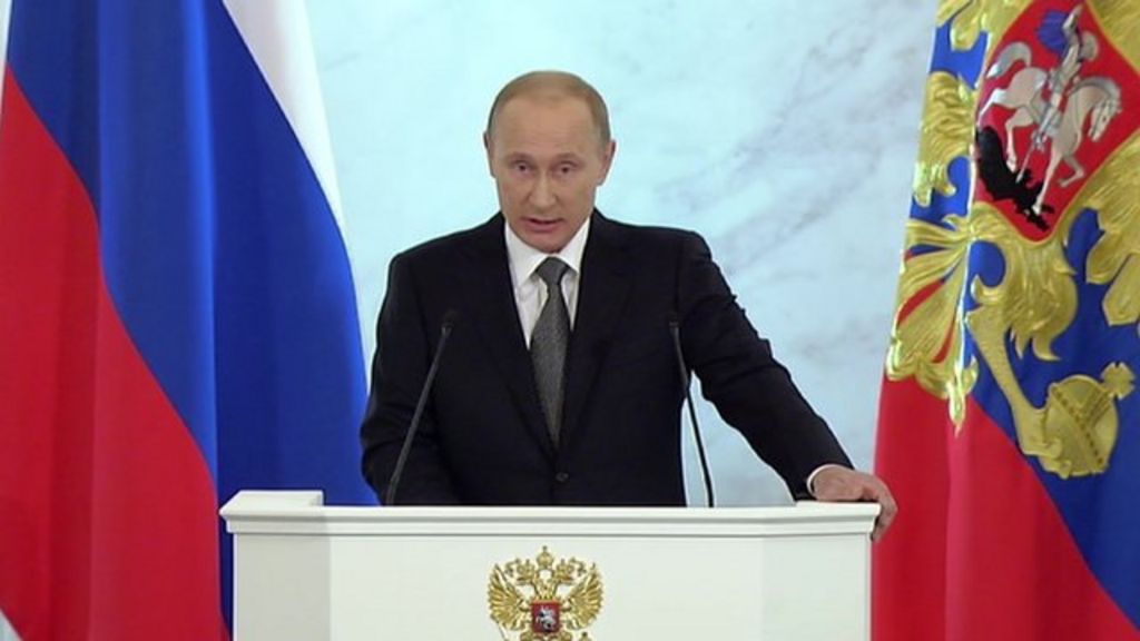 Putin: The times we are facing are hard and difficult - BBC News
