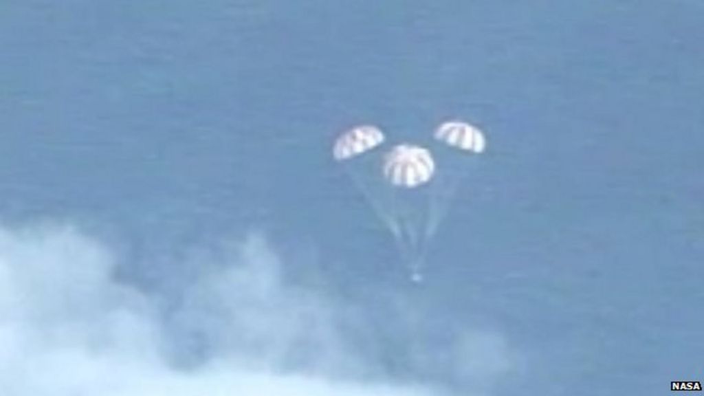 Nasa’s Orion deep space capsule splashes down - BBC News