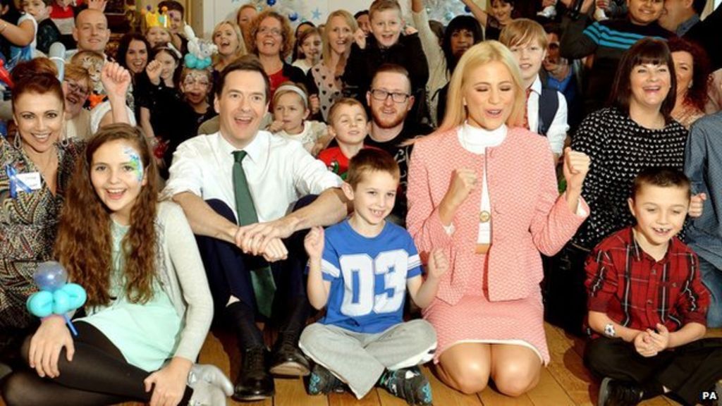 George Osborne hosts kids' Christmas party - BBC News