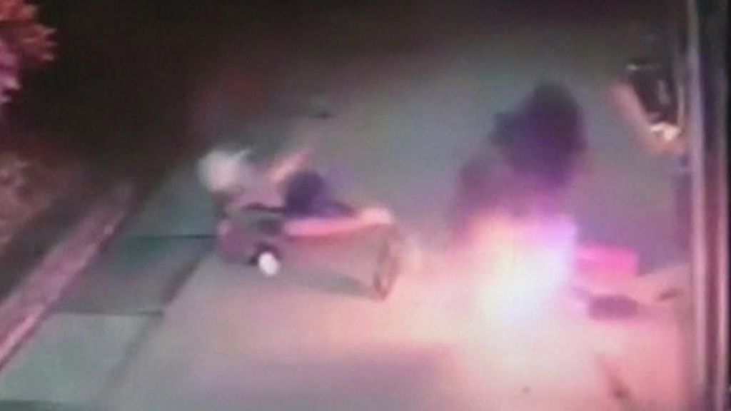 ATM theft backfires as explosion knocks down robber - BBC News