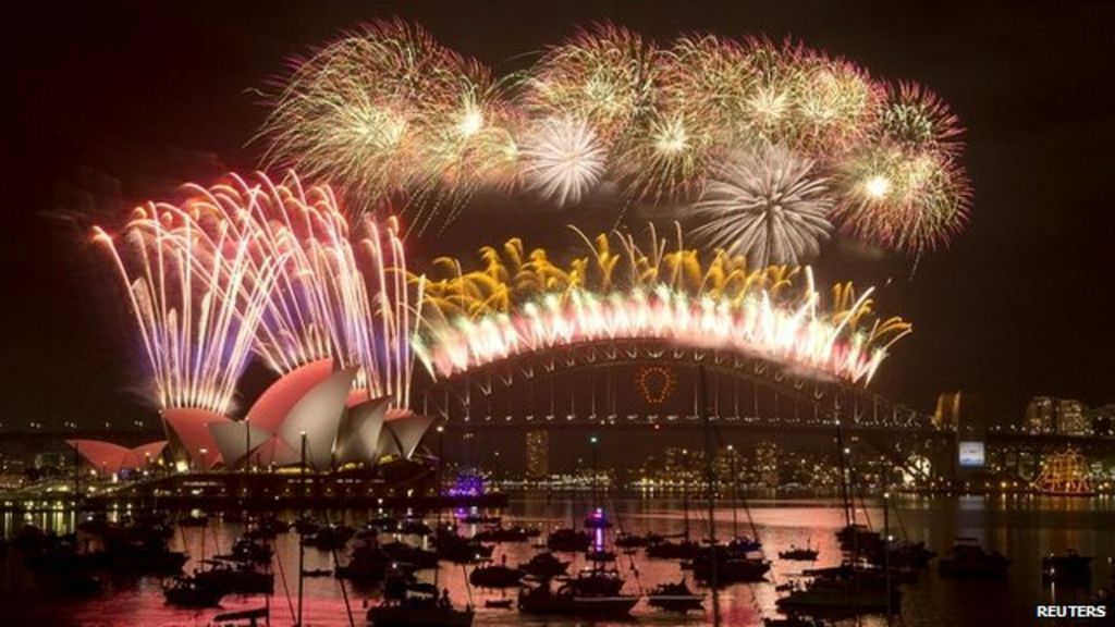 New Year fireworks displays mark the start of 2015 - BBC News