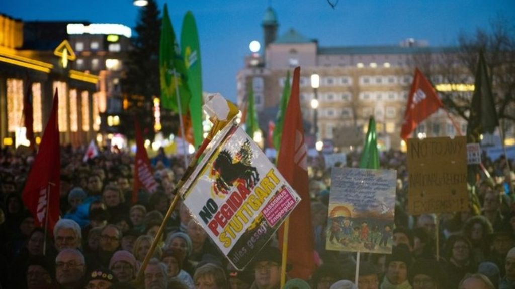 Rallies held across Germany against 'anti-Islamisation' group - BBC News