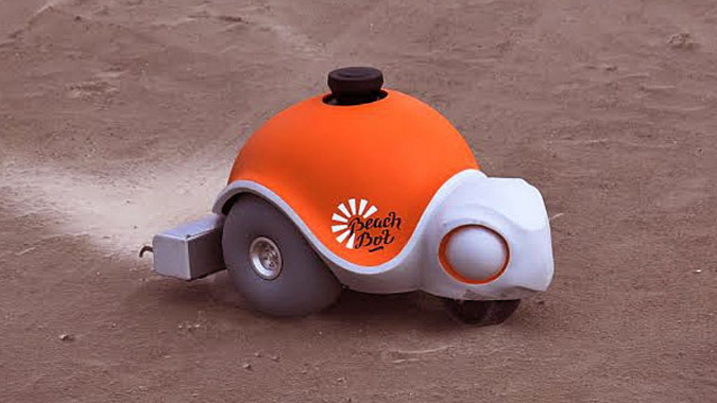 Disney’s sand robot draws beach art - BBC News