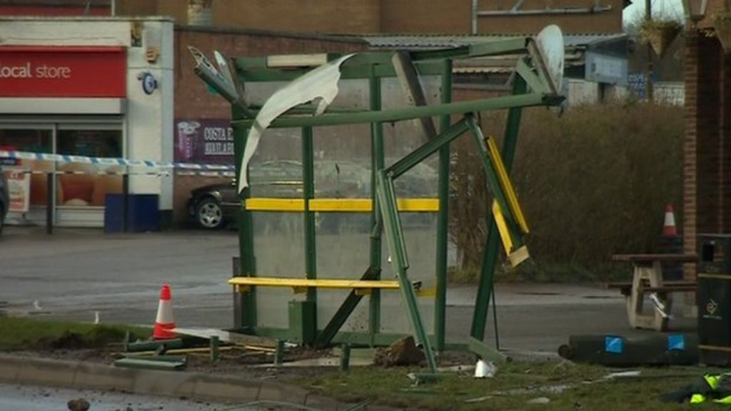 Derby Asda van crashes into bus stop injuring three people - BBC News