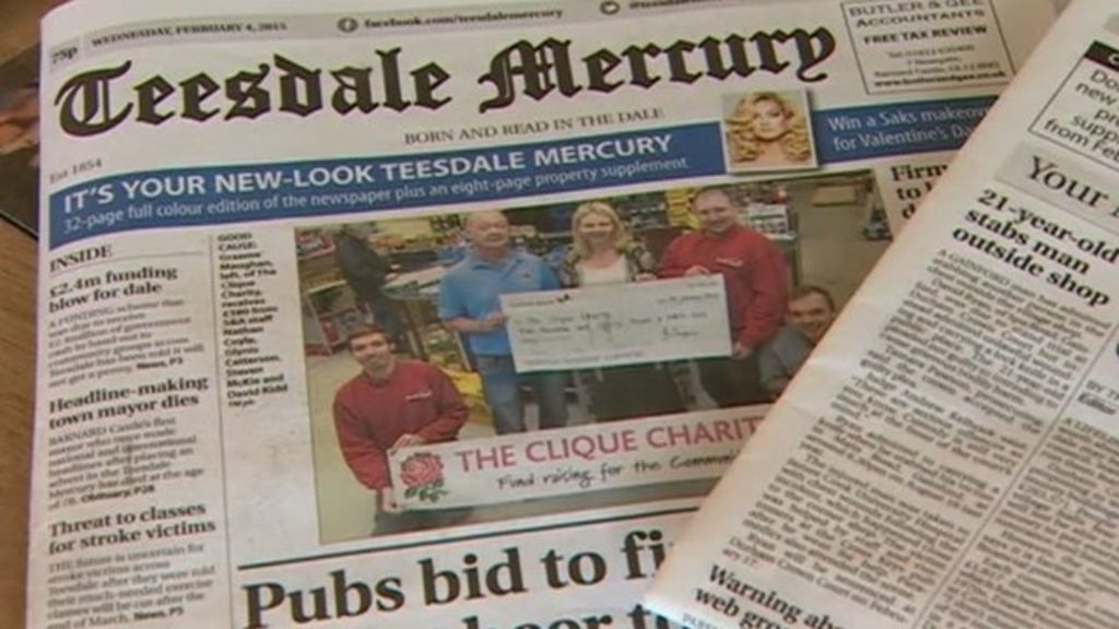 Teesdale Mercury newspaper printed in colour - BBC News