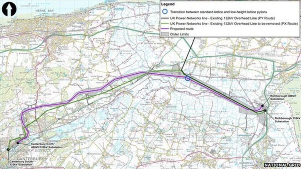 Europe power link pylon route revealed by National Grid - BBC News
