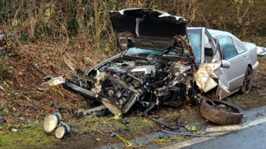 Rugeley car crash driver 'lucky to be alive' - BBC News