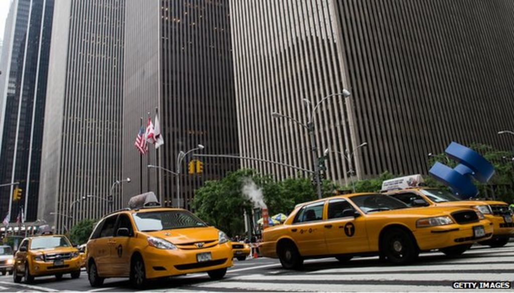 Uber cars outnumber yellow taxis in New York City - BBC News