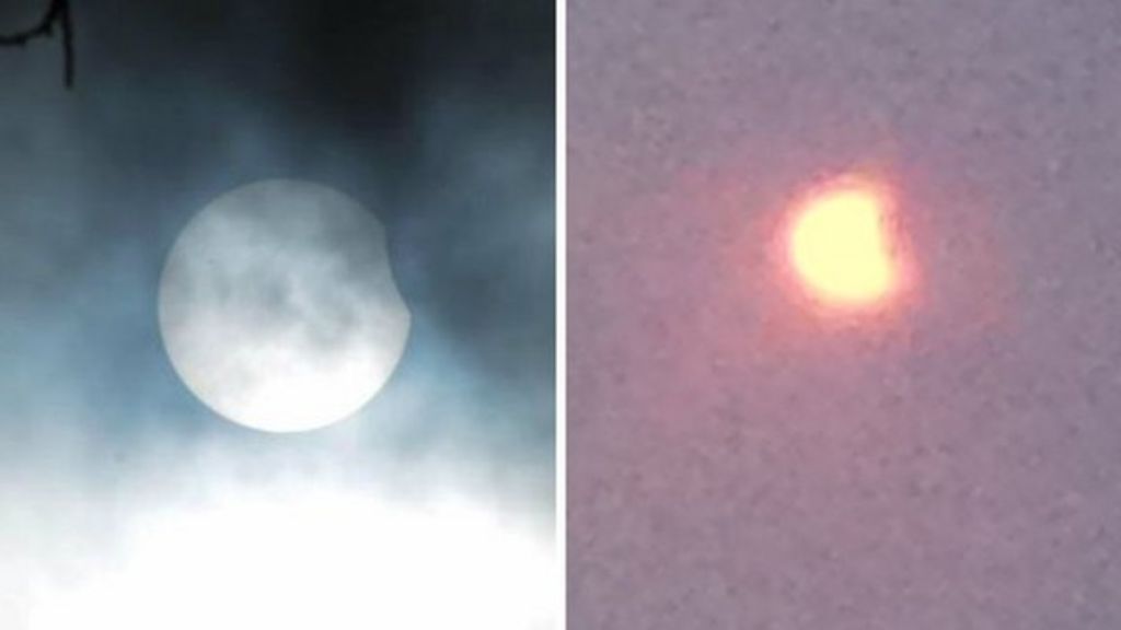 Darkness sweeps NI with rare solar eclipse - BBC News