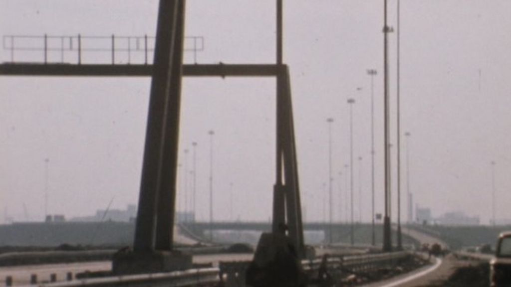 Archive: Widest UK motorway opens in NI in 1973 - BBC News