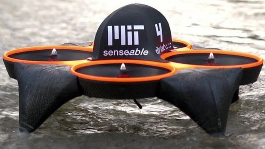 The swarming drones that can float on water - BBC News