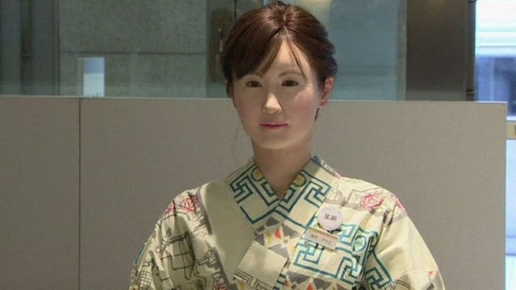 Robot receptionist in Tokyo department store - BBC News