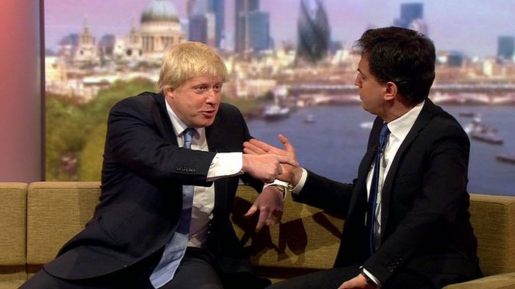 Election 2015: Boris Johnson and Ed Miliband clash on Marr - BBC News