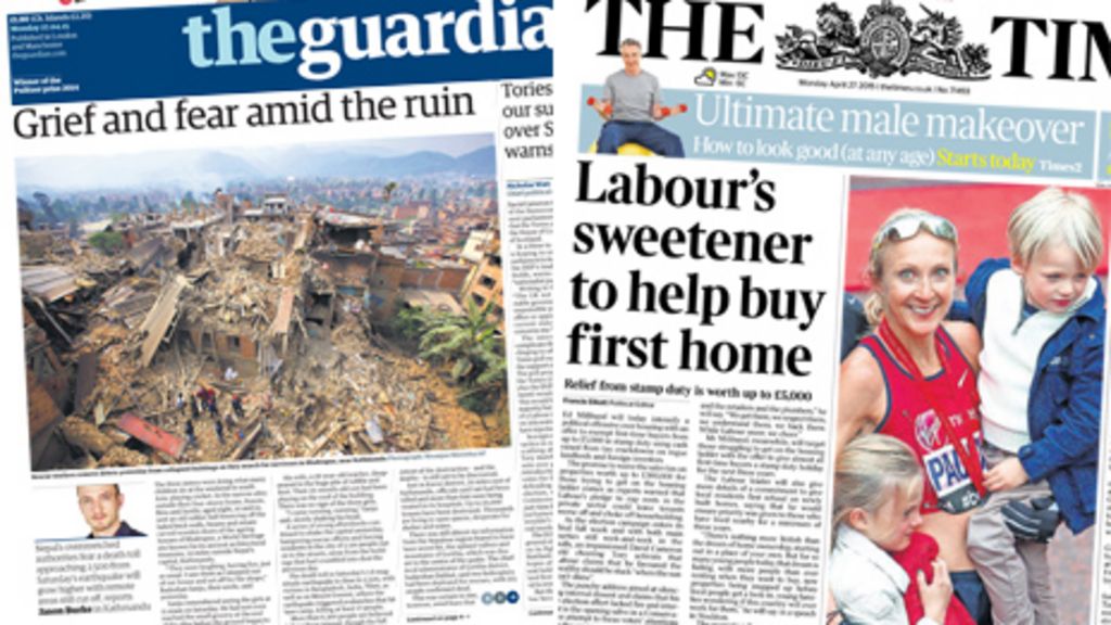 Newspaper review: 'Grief and fear amid the ruin' - BBC News