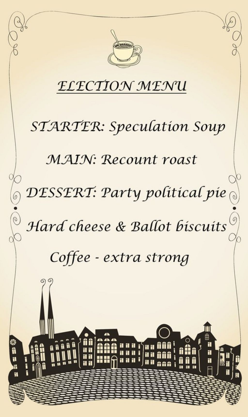 Food for thought: Your general election night menus - BBC News