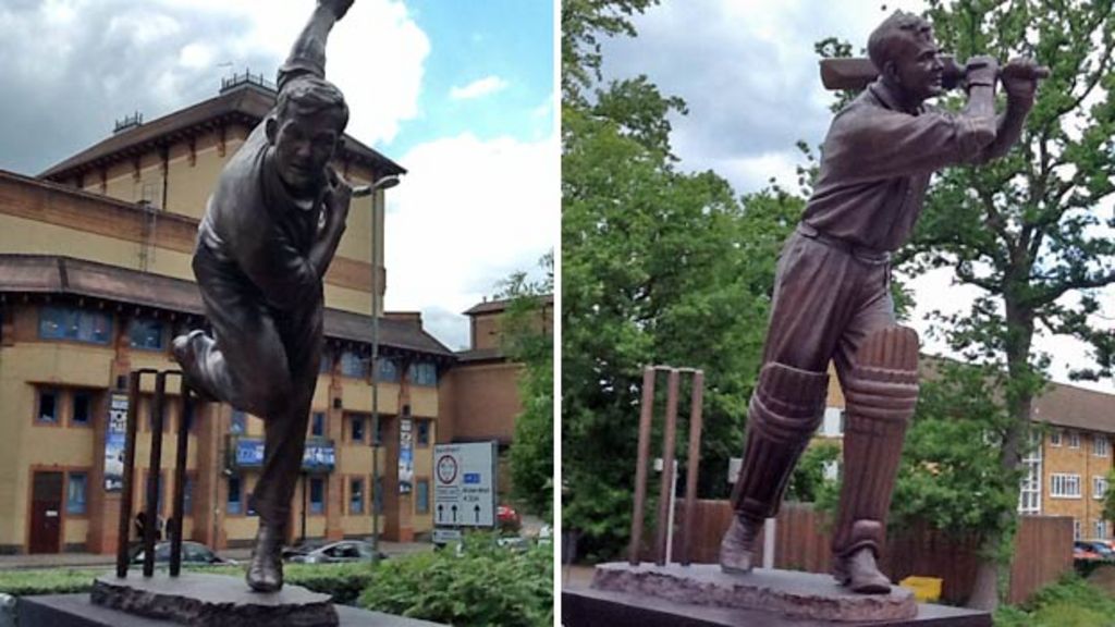 Woking Bedser cricketer statues unveiled by Sir John Major - BBC News