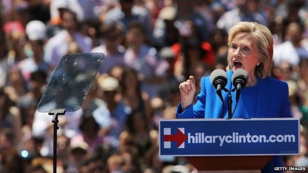 Hillary Clinton holds first 2016 presidential campaign rally - BBC News