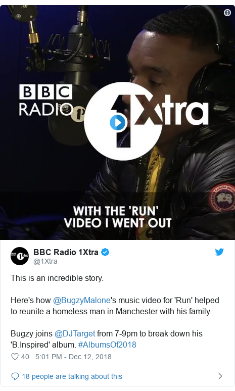 Mum finds missing son after spotting him in Bugzy Malone video - BBC News