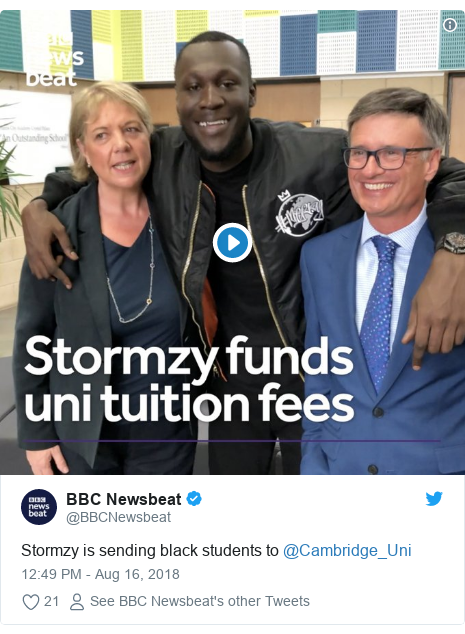 Stormzy launches Cambridge scholarship for black students - BBC News