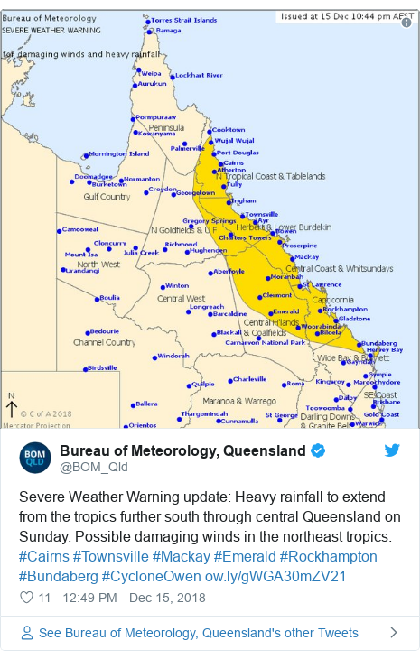 Cyclone Owen downgraded, but could re-form off Queensland - BBC News