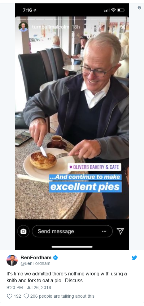 Malcolm Turnbull: Why Australians are up in arms about 'pie-gate' - BBC ...