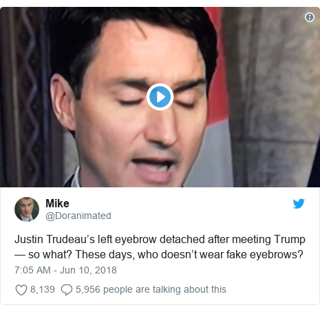Social media raises eyebrow at Trudeau - then lowers it - BBC News
