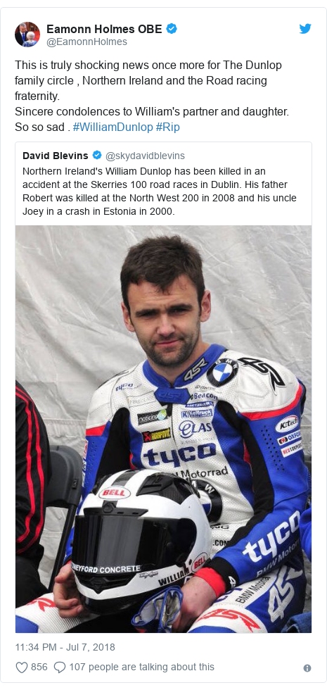 Tributes paid to 'sporting legend' William Dunlop - BBC News