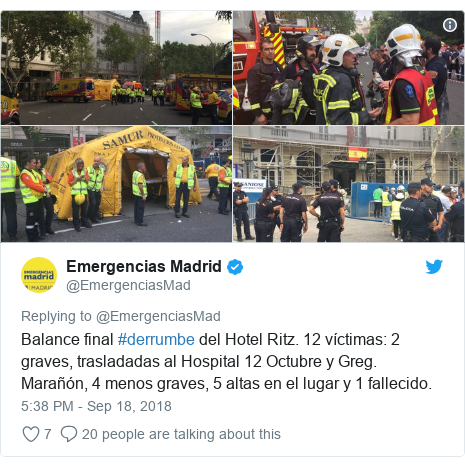 Madrid Ritz: One dead and 11 hurt in scaffolding collapse - BBC News