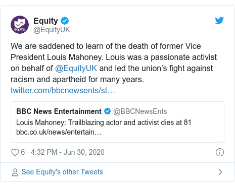 Louis Mahoney: Trailblazing actor and activist dies at 81 - BBC News