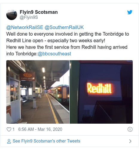 Redhill to Tonbridge rail route reopens after landslip - BBC News