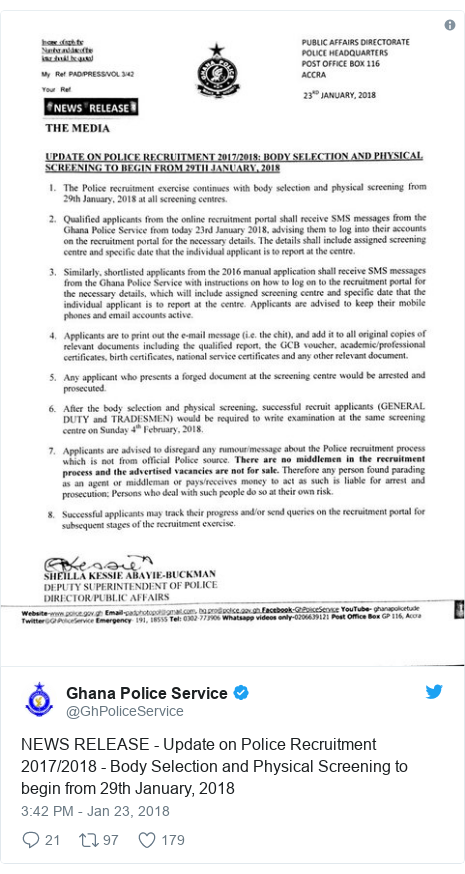 Ghana Police Force don arrest applicants - BBC News Pidgin