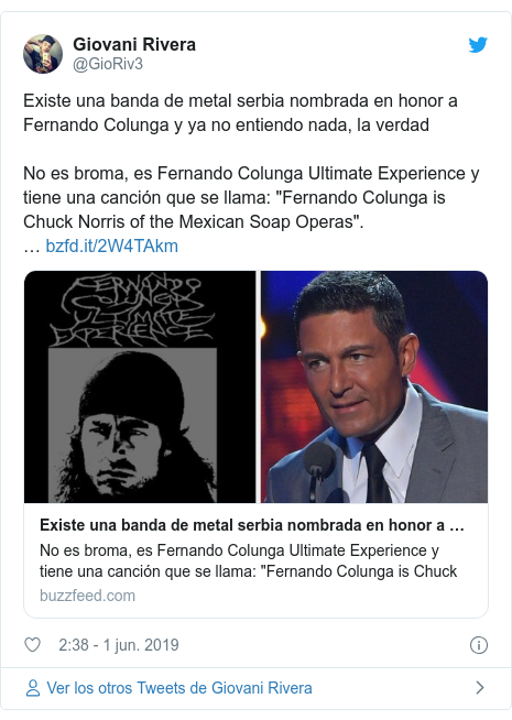 Fernando Colunga, la banda de rock serbia que se inspiró en el actor de ...