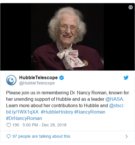 Mother of the Hubble: Tributes paid to Nasa scientist - BBC News