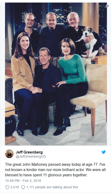 John Mahoney: British-born Frasier actor dies aged 77 - BBC News