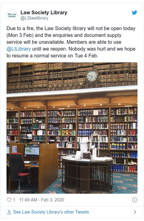 Law Society fire: Historic library avoids serious damage - BBC News