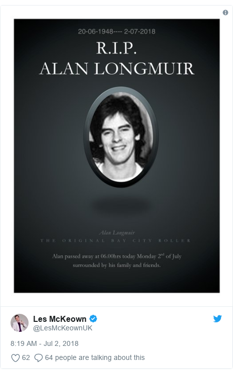 Bay City Roller Alan Longmuir dies - BBC News