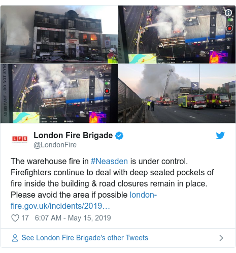 Neasden A406 North Circular fire causes rush-hour delays - BBC News