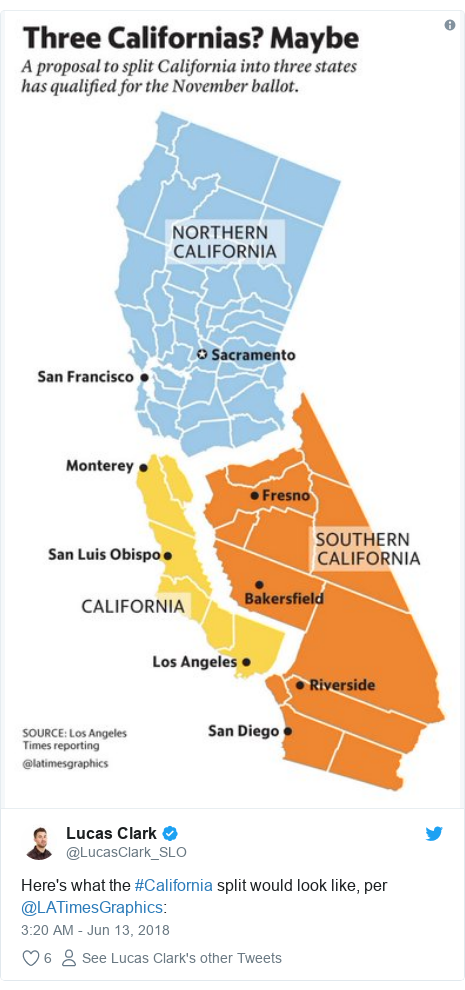 California voters to weigh splitting into three states - BBC News