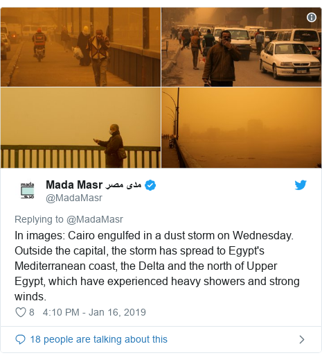 In pictures: Cairo turns orange as sandstorm sweeps Egypt - BBC News