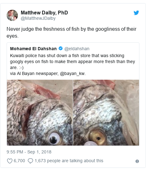 Kuwaiti shop caught sticking googly eyes on fish - BBC News