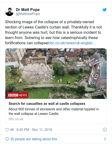 Lewes Castle wall collapse 'catastrophic' - BBC News