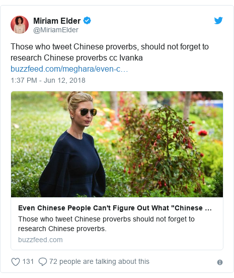 Ivanka Trump accused of tweeting 'fake' Chinese proverb - BBC News