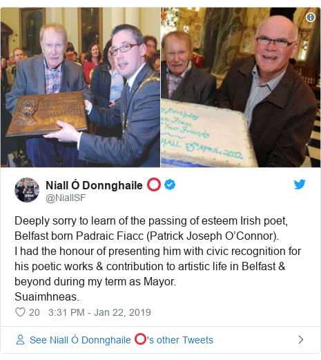 Padraic Fiacc: Tributes after Belfast poet dies - BBC News