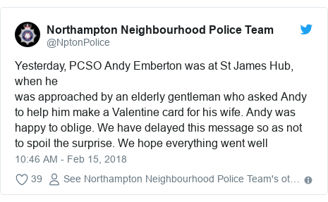 Cupid cop helps elderly man make Valentine's card - BBC News