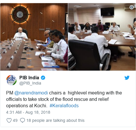 Kerala floods: PM Modi inspects flood rescue effort - BBC News