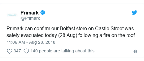 Fire breaks out at Primark store in Belfast - BBC News