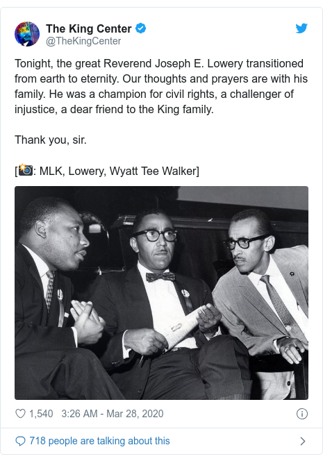 Joseph Lowery: Veteran US civil rights leader dies aged 98 - BBC News